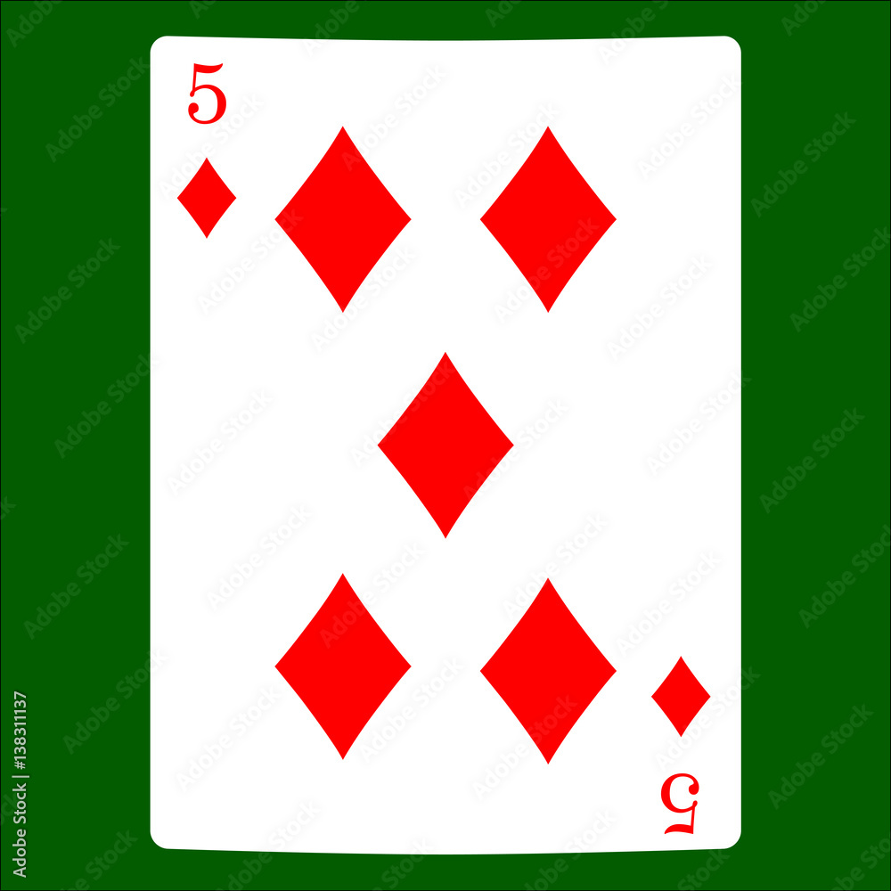 Five diamonds. Card suit icon vector, playing cards symbols vector ...