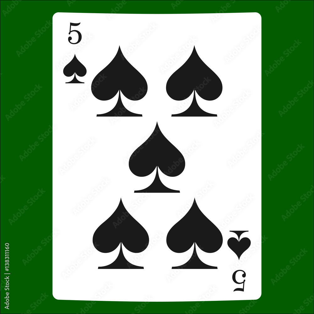 Five spades. Card suit icon vector, playing cards symbols vector Stock ...