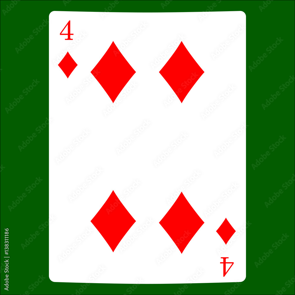 Four diamonds. Card suit icon vector, playing cards symbols vector ...