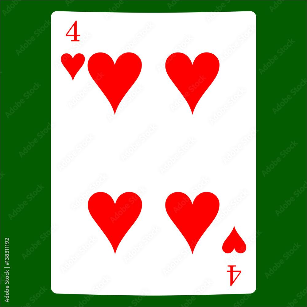 Four hearts. Card suit icon vector, playing cards symbols vector Stock ...