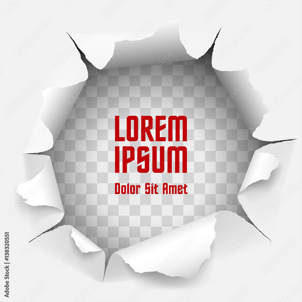 Paper ripped hole Stock Vector | Adobe Stock