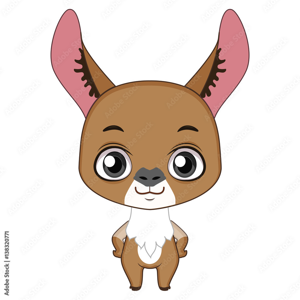 Cute stylized cartoon vicugna illustration ( for fun educational ...