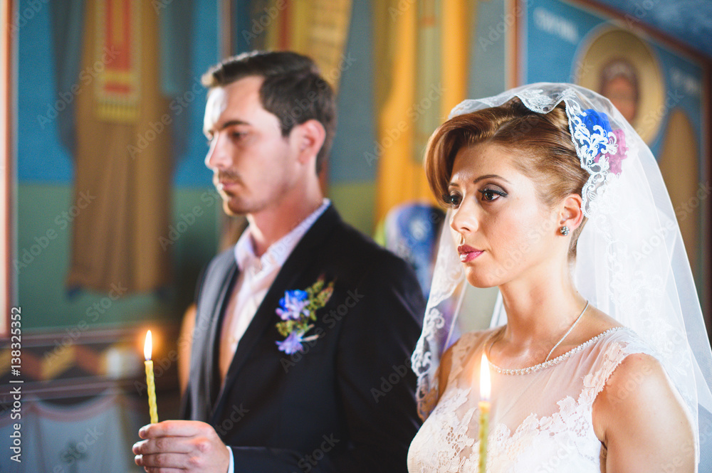 Bride at Church Stock 写真 | Adobe Stock