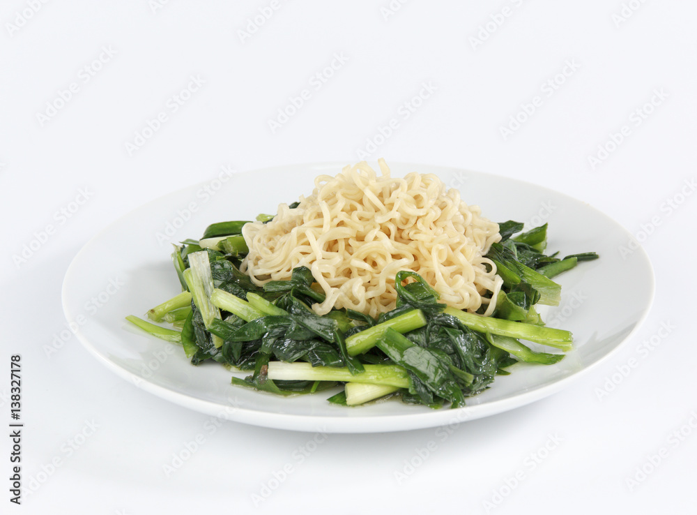 Science Noodles and leek Stock Photo | Adobe Stock
