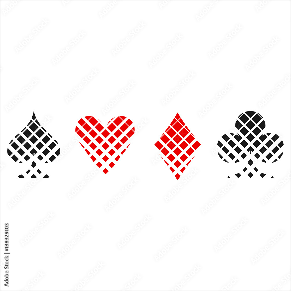 Checkerboard card suit icon vector, playing cards symbols vector Stock ...