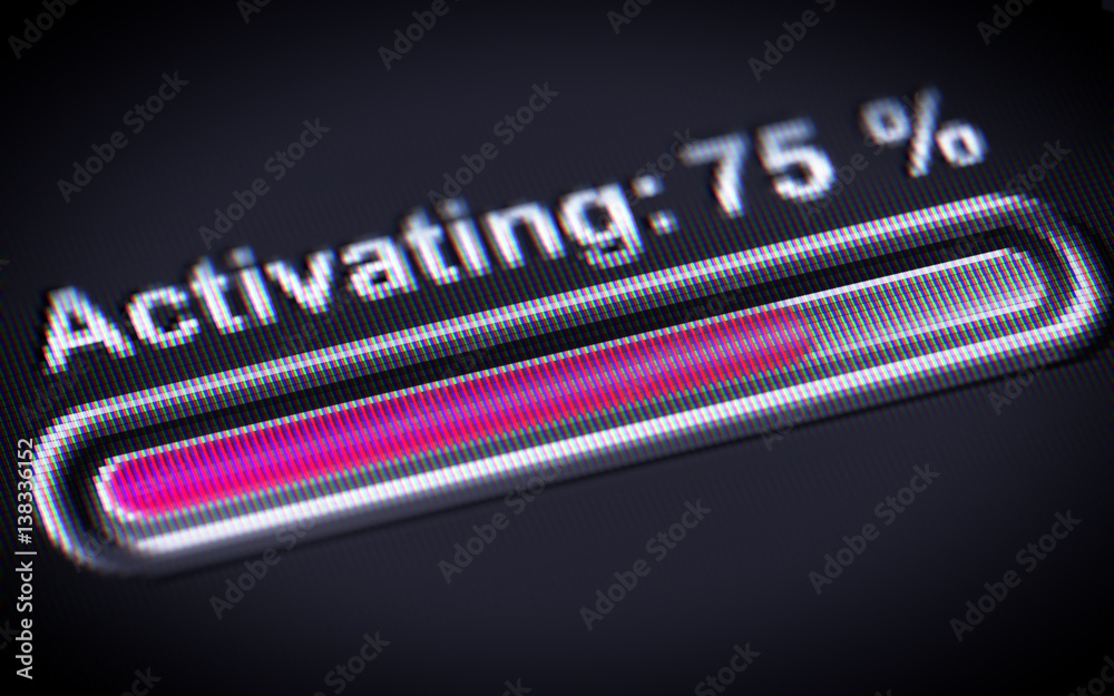 Process of Activating on the screen. Stock Photo | Adobe Stock