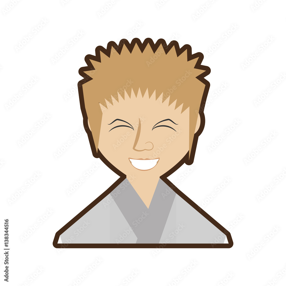 cartoon japanese man wearing traditional dress vector illustration eps ...
