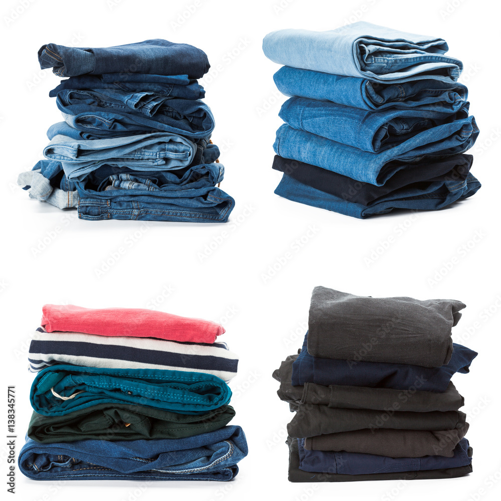 Stack of clothes isolated on white background Stock Photo | Adobe Stock