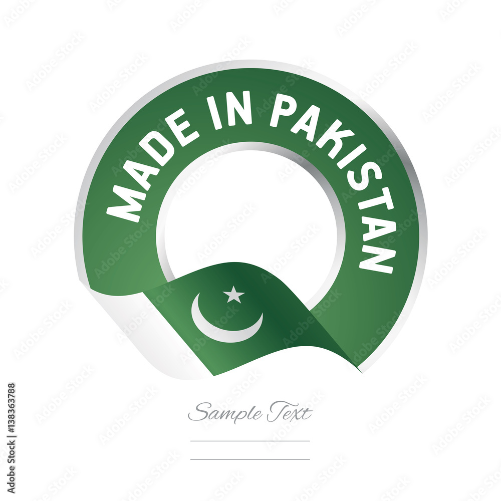 Made in Pakistan flag green color label logo icon Stock Vector | Adobe ...