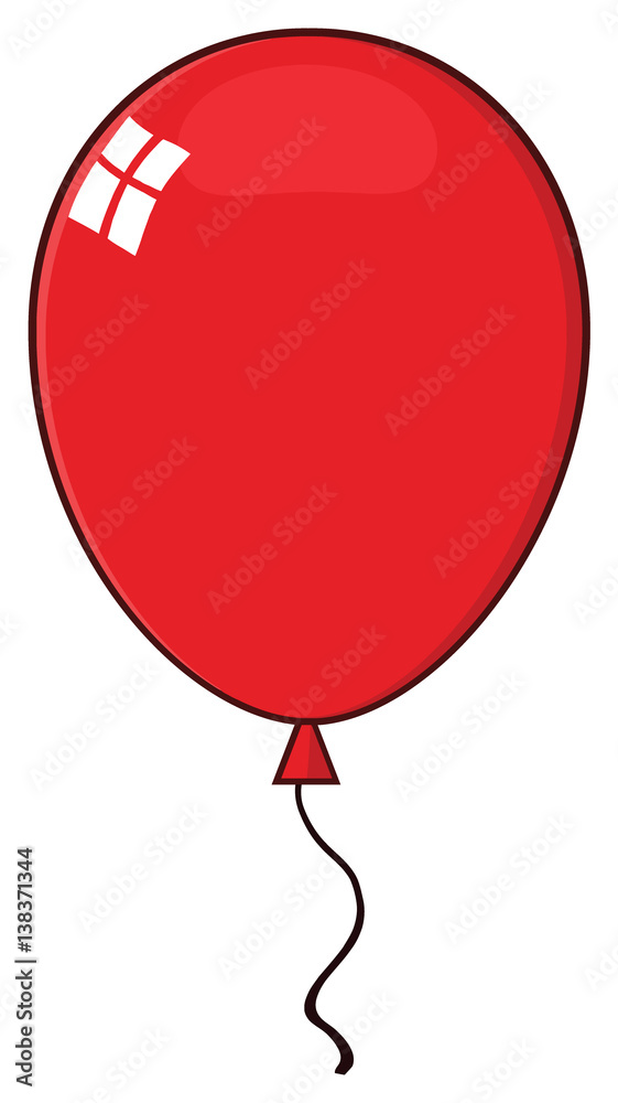 Cartoon Red Balloon. Illustration Isolated On White Background Stock ...