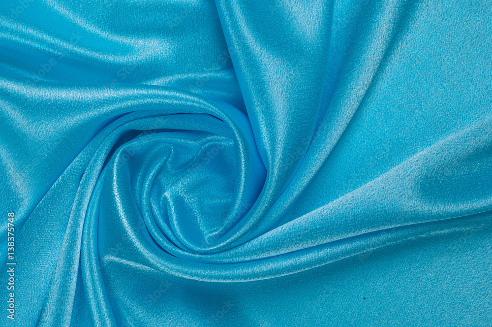 Silk fabric texture, background, blue color monochrome Stock Photo ...