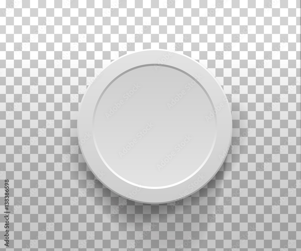 3d vector white round gift box top view isolated on transparent ...