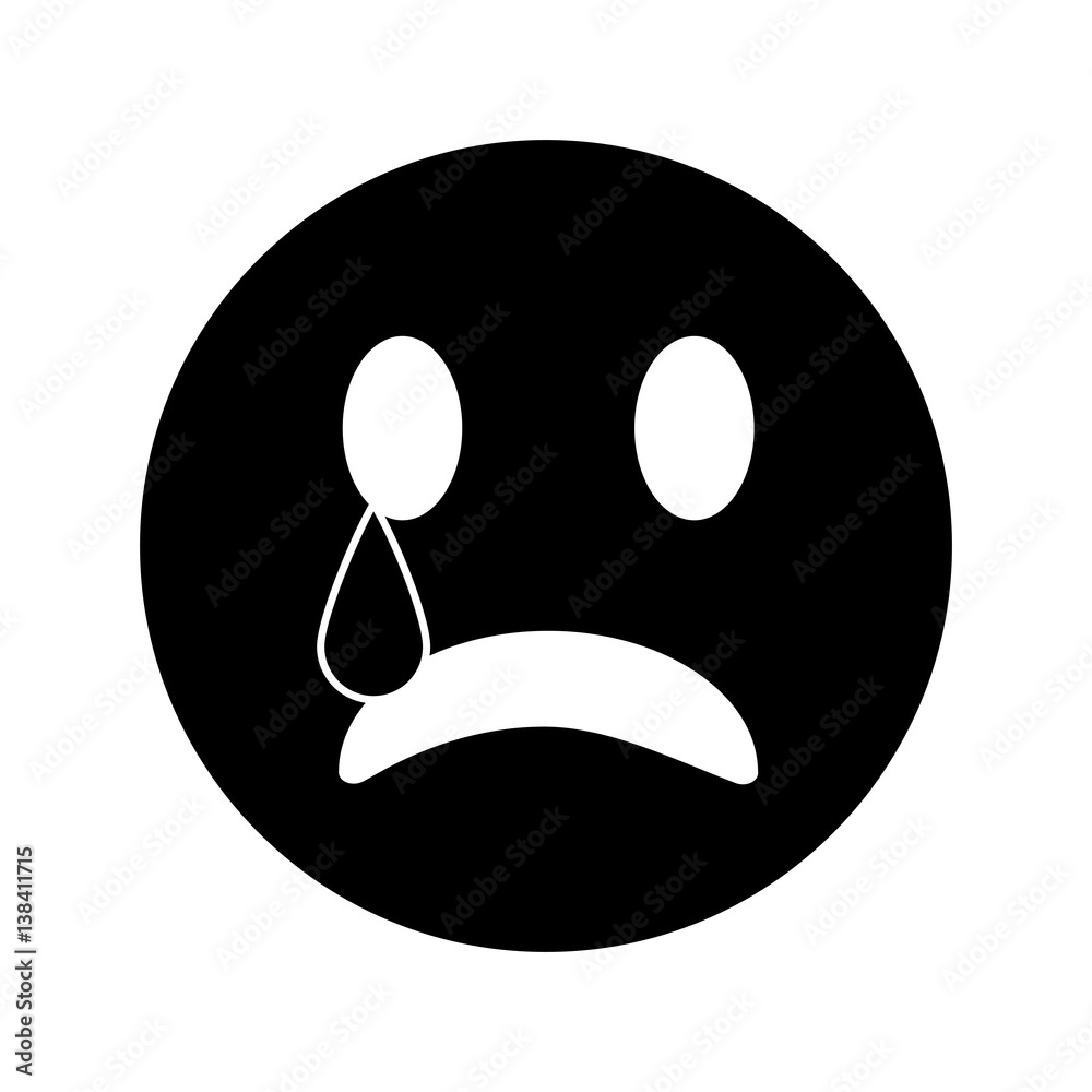 sad emoticon style pictogram vector illustration eps 10 Stock Vector ...