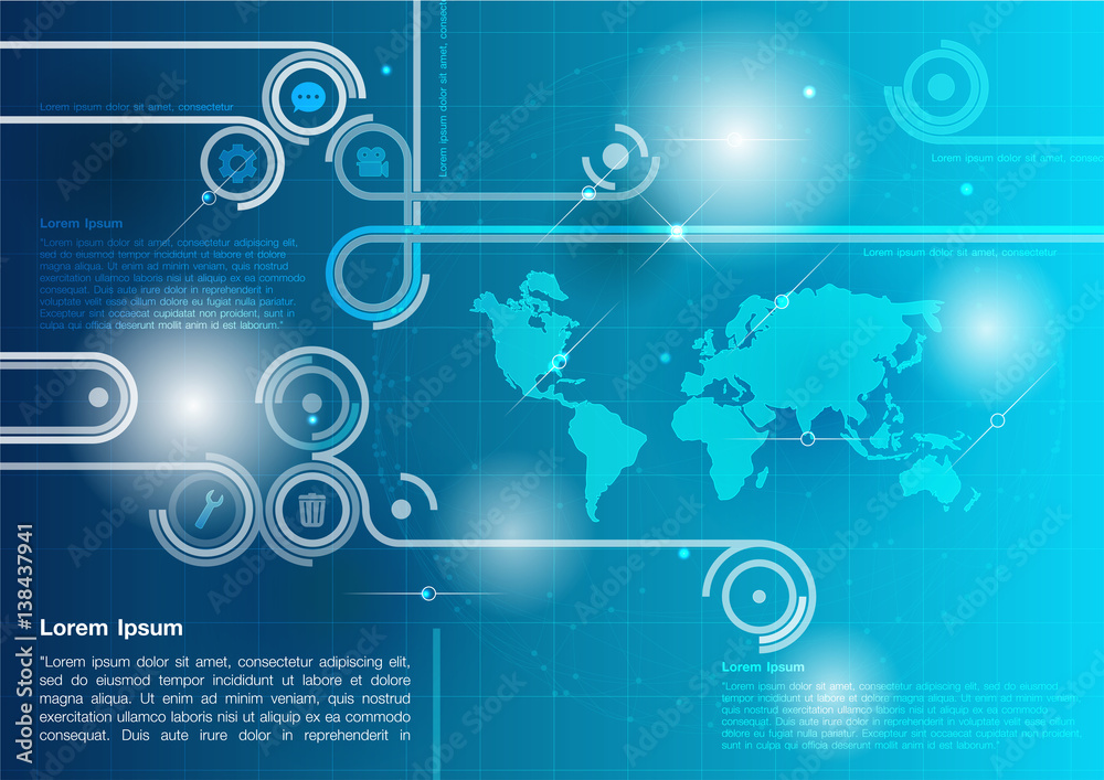 Background Technology. Blue tech background with shining abstract ...