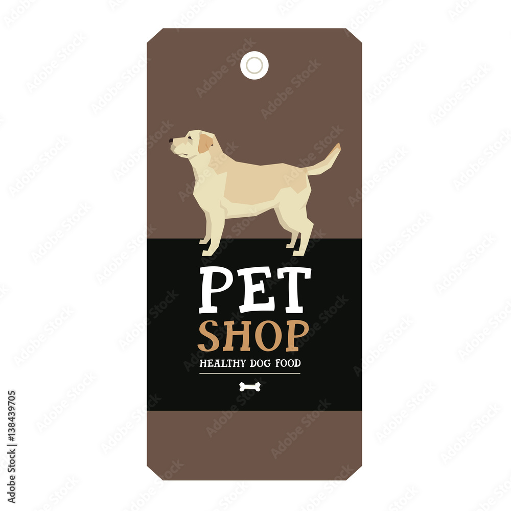 Poster Pet Shop Design label Vector Illustration Labrador Retriever ...
