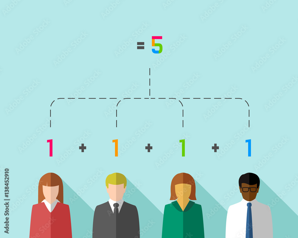 Synergy and teamwork concept with multicultural group of business ...