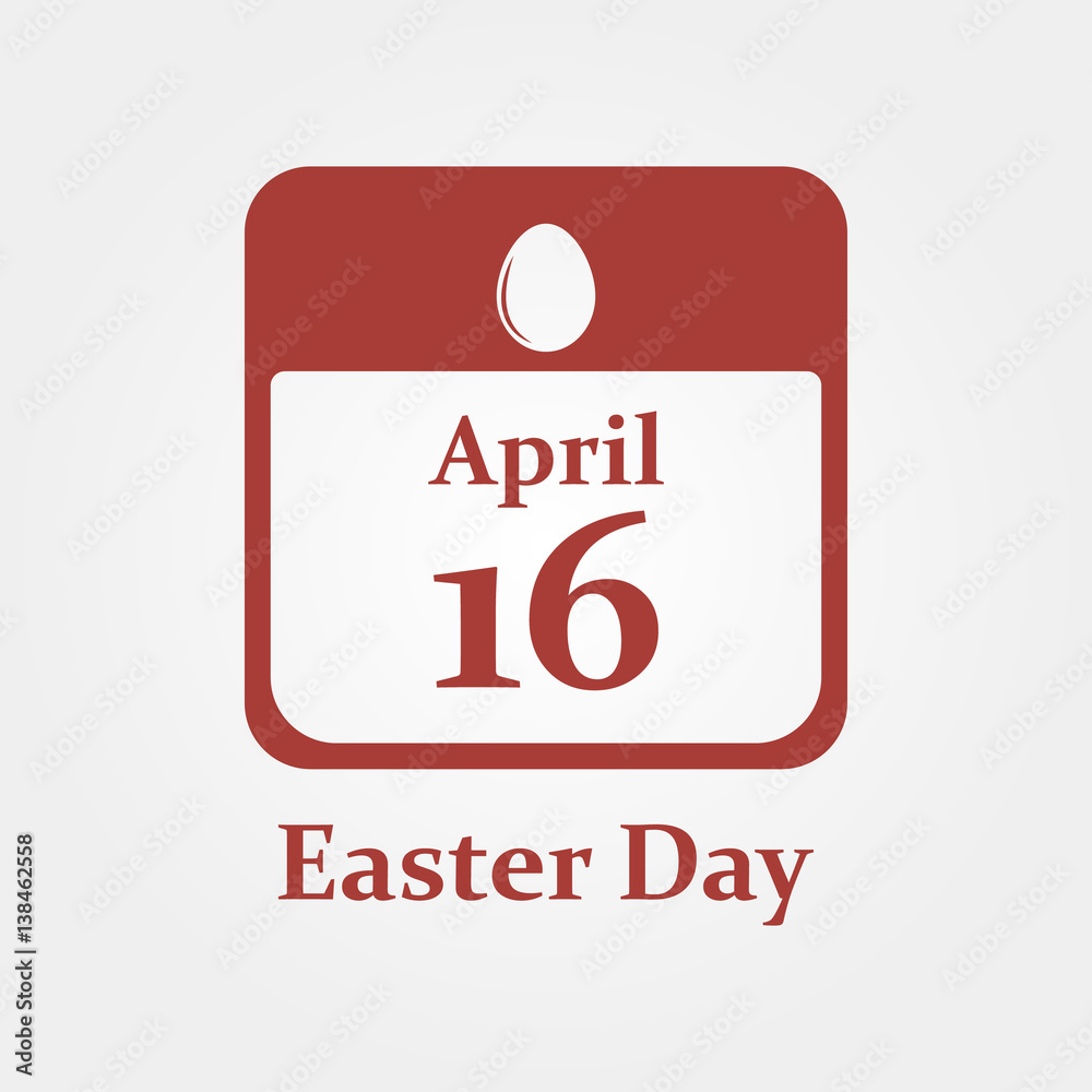 calendar easter day - 16 April Stock Vector | Adobe Stock