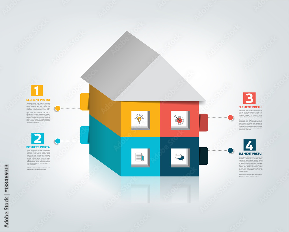 House infographic chart, diagram for presentation. Vector. Stock Vector ...
