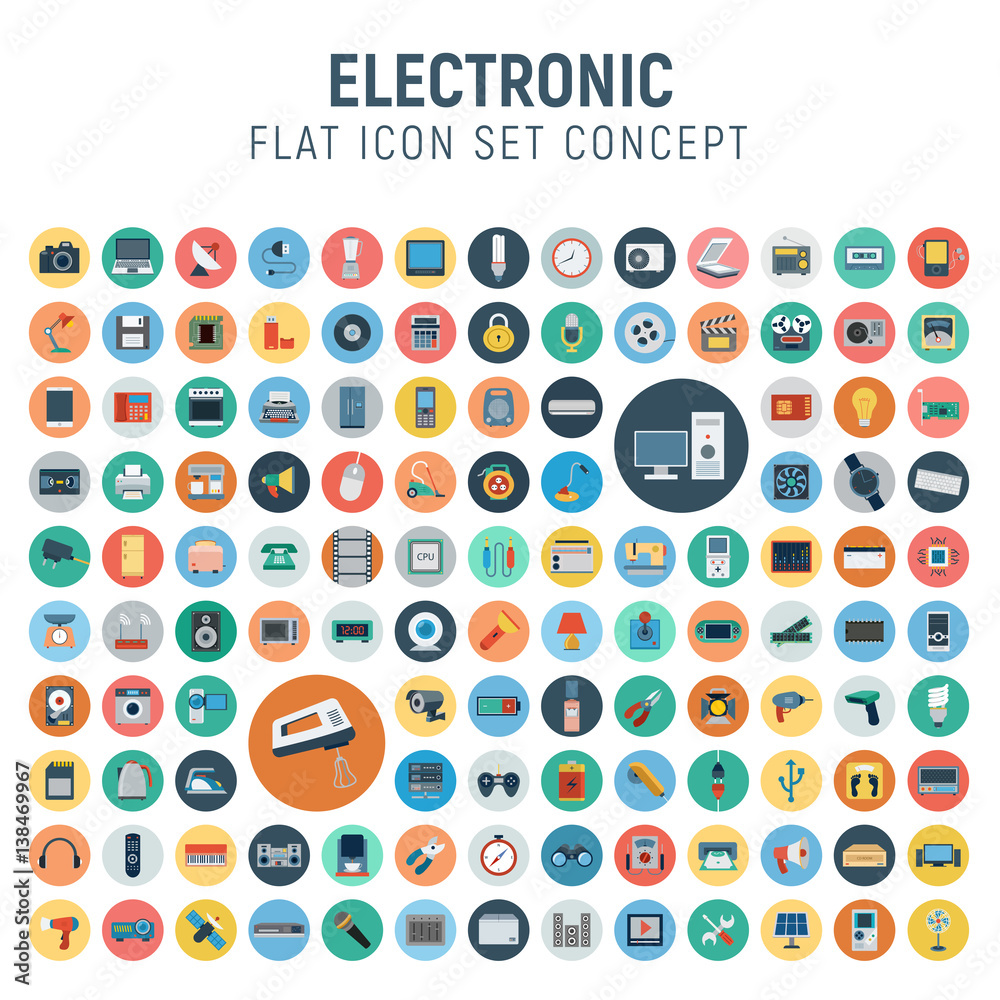 Electronics flat icon concept Stock Vector | Adobe Stock