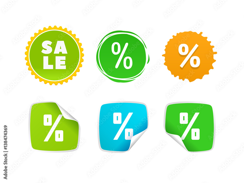 Promotional corner located element. Color splash label, tag, badge ...