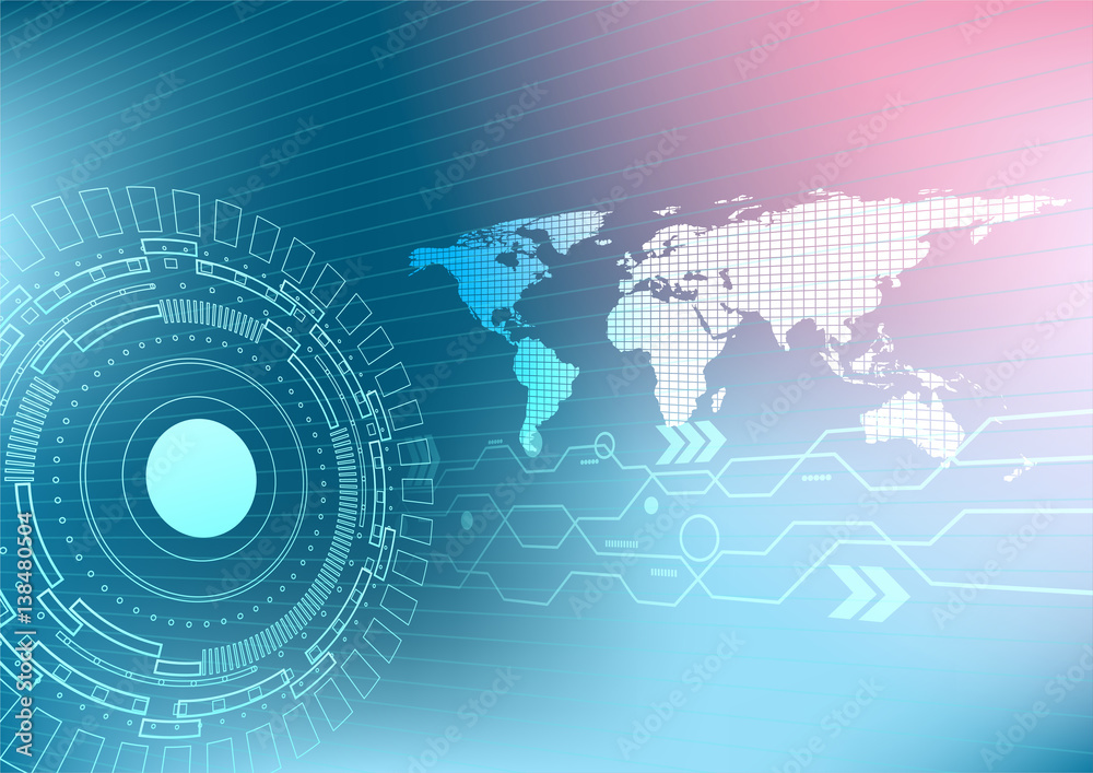 Technology futuristic with digital map some Elements of this image ...