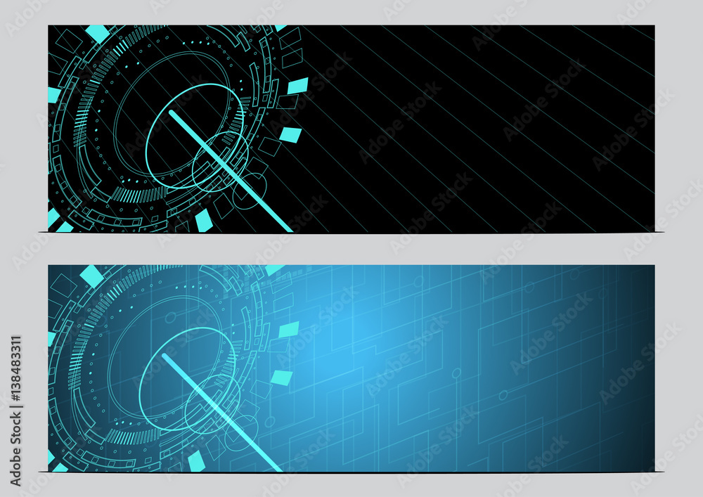 Technology banner background illustration circle circuit board Stock ...