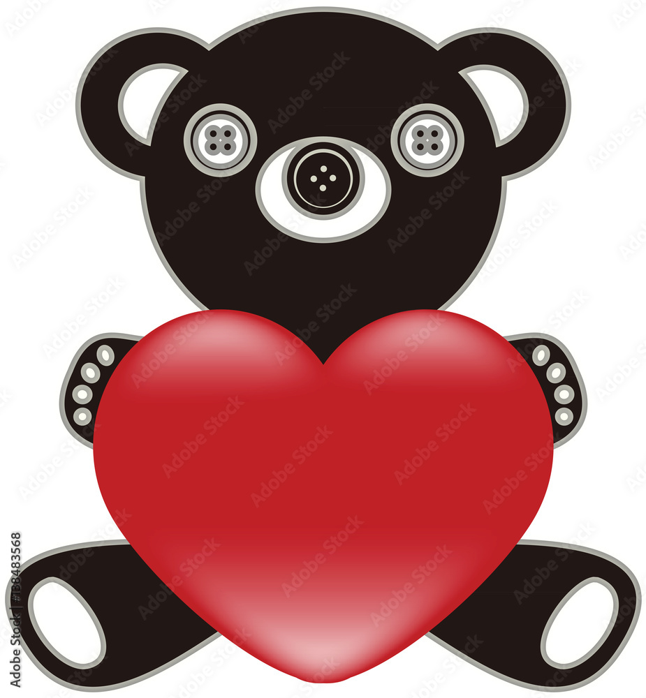 Bear_and_Heart Stock Vector | Adobe Stock