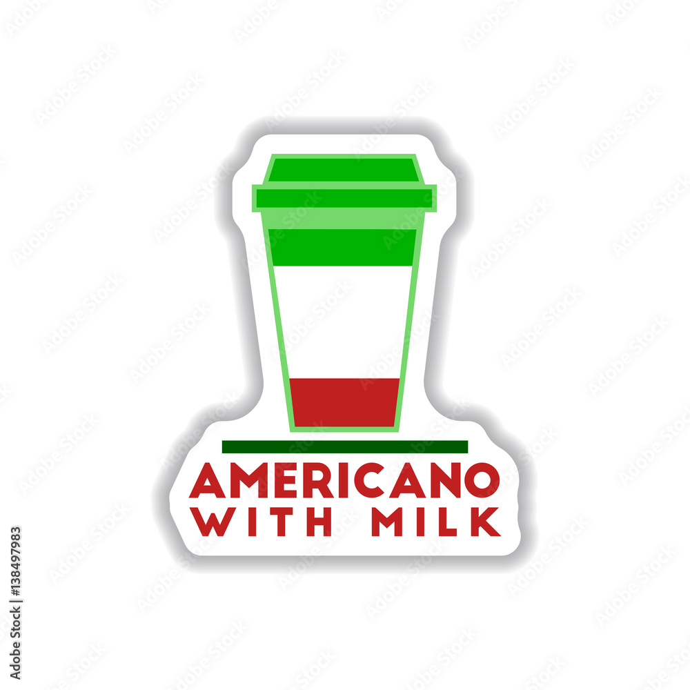 Label Frames and badges vector icons coffee emblem americano with milk ...