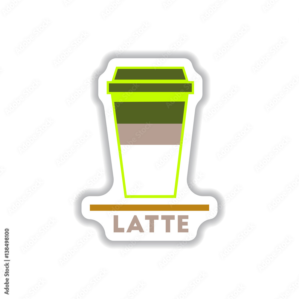 Label Frames and badges vector icons coffee emblem latte to go Stock ...