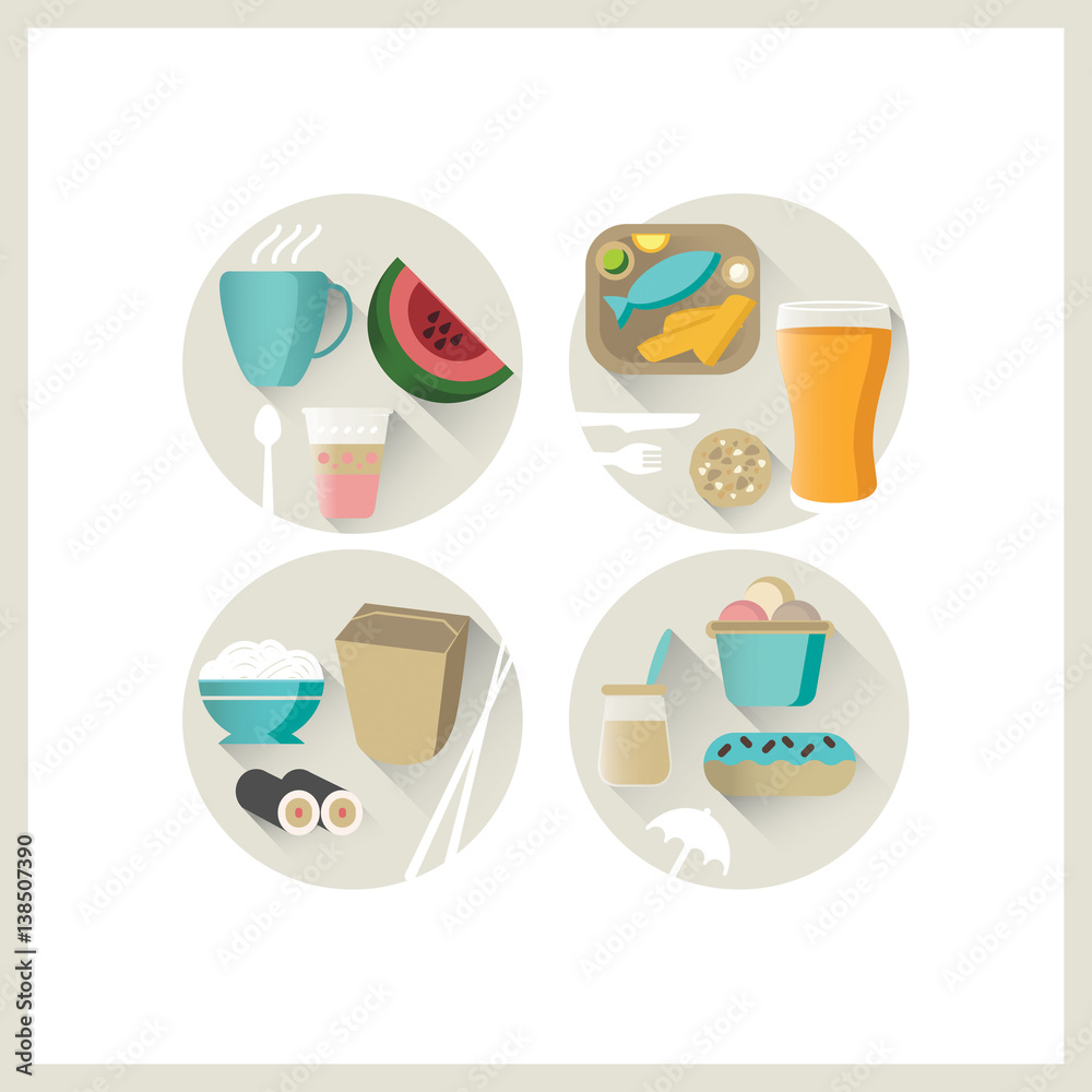 picto, nourriture, fast food, manger, restaurant, cuisine Stock Vector ...
