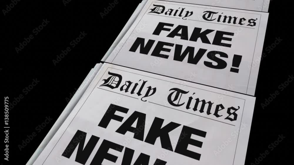 Fake News Lies Newspaper Headline Dishonest Media 3d Animation Stock ...