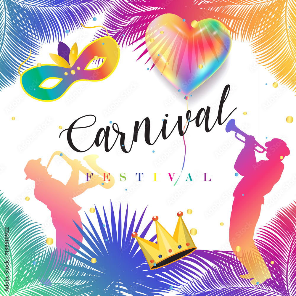Carnival, Music Festival, Masquerade poster, invitation design. Design ...
