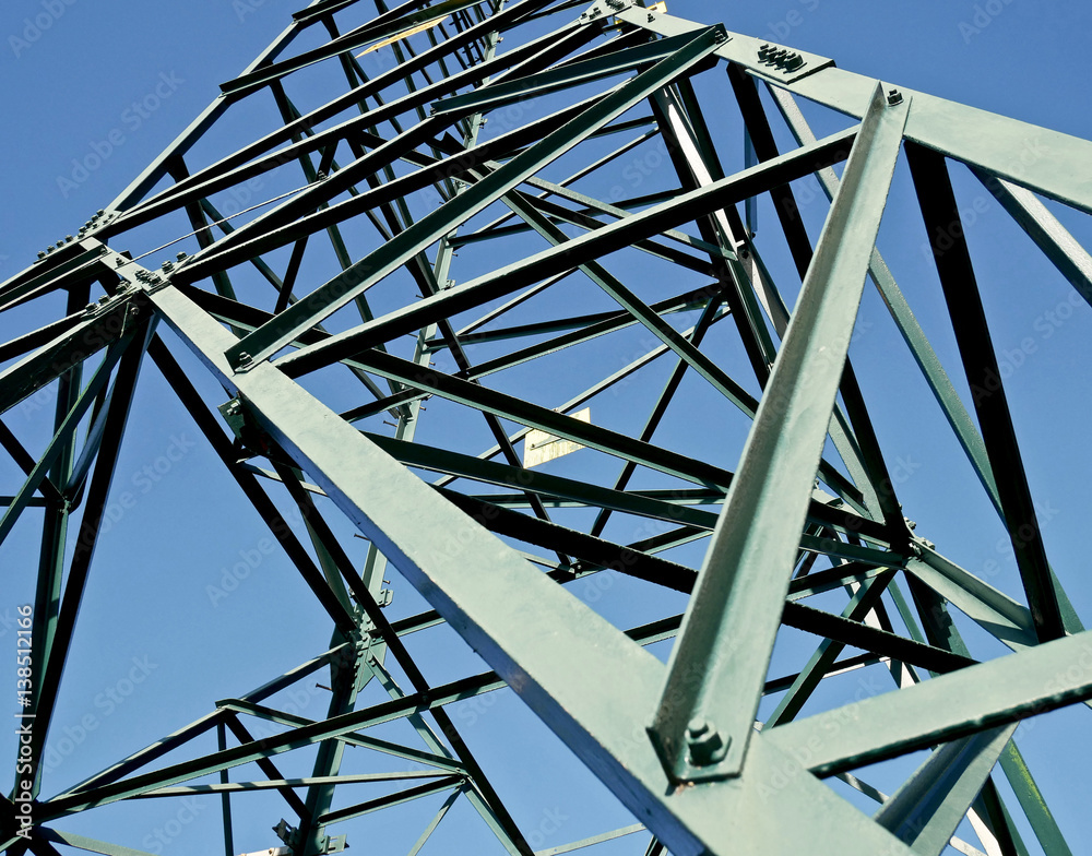 The metal structure of a pylon of the electric line. Stock Photo ...