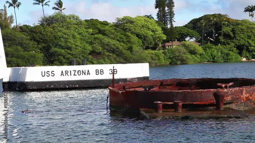 USS Arizona BB 39 Memorial at Pearl Harbor in Honolulu Hawaii, Oahu ...