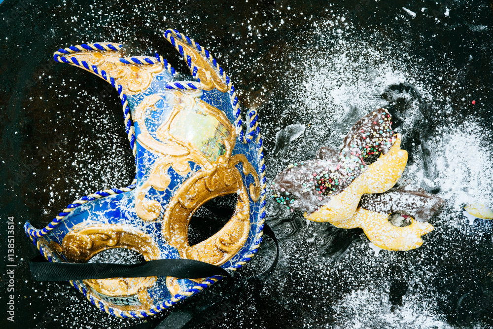 Carnivalesque composition. Top view of carnivalesque cookie resembling ...