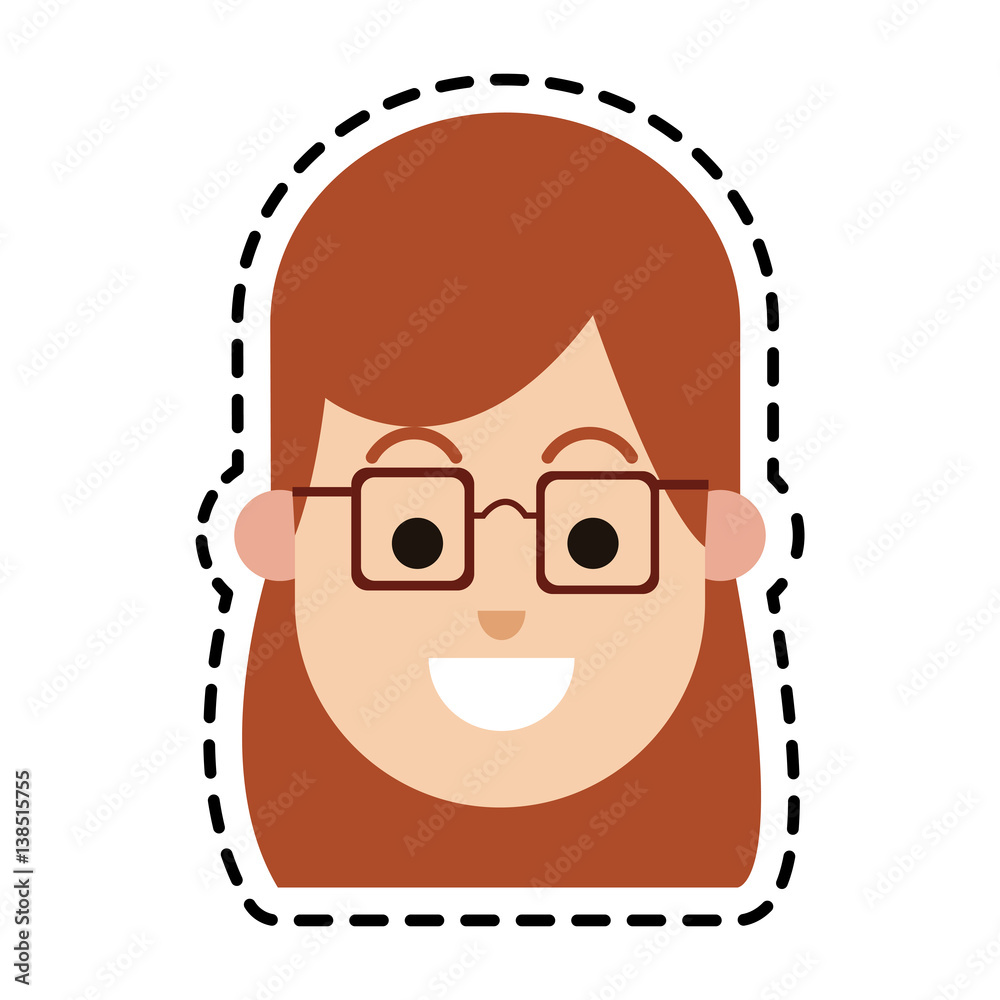 happy young red head woman icon image vector illustration design Stock ...