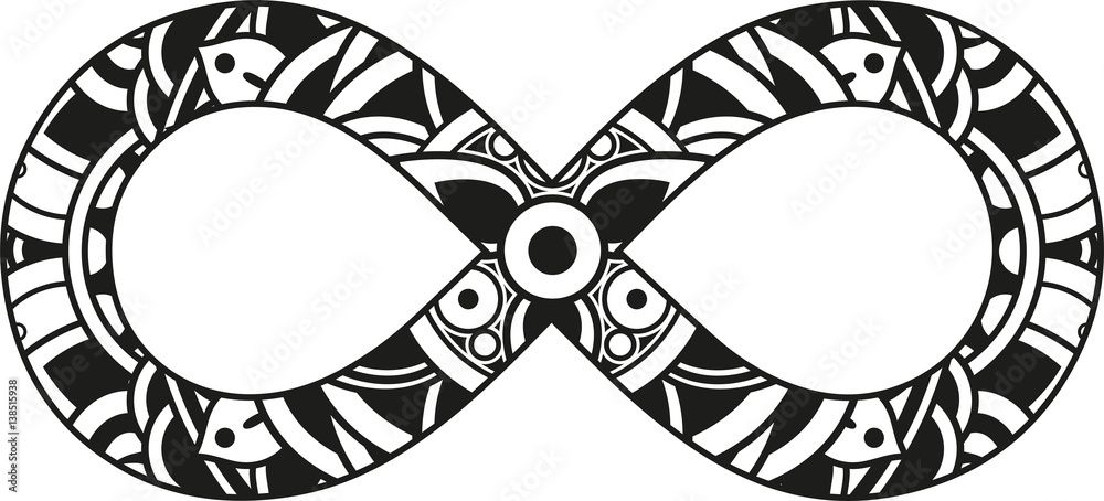 Vector illustration of a mandala infinite silhouette Stock Vector ...