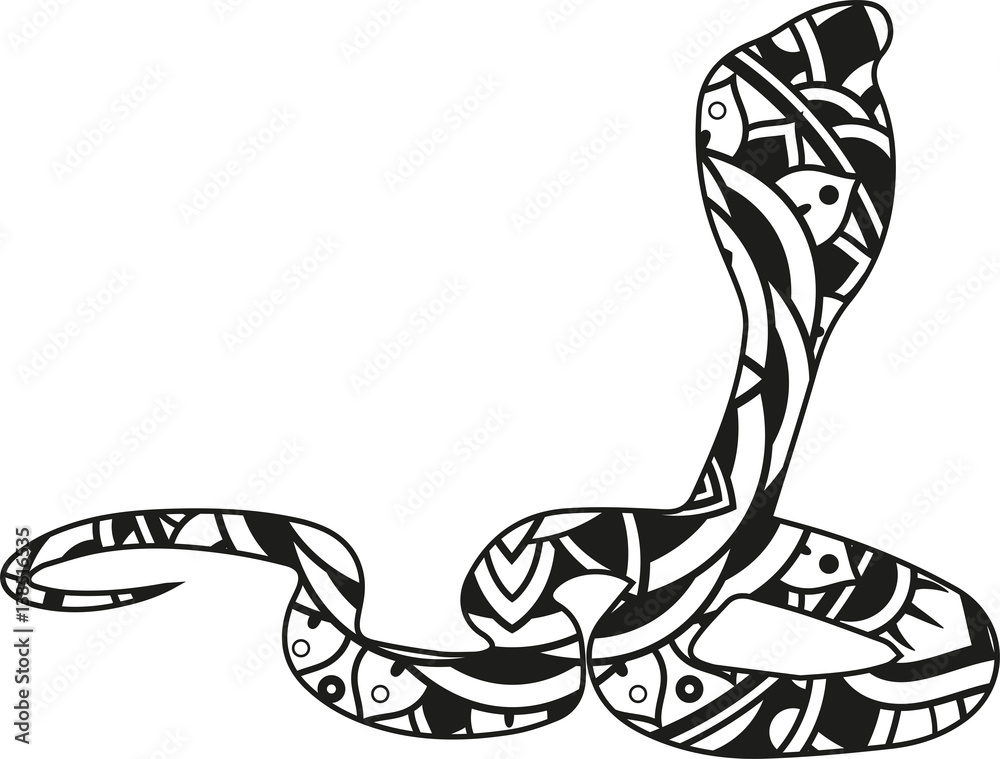 Vector illustration of a mandala cobra silhouette Stock Vector | Adobe ...