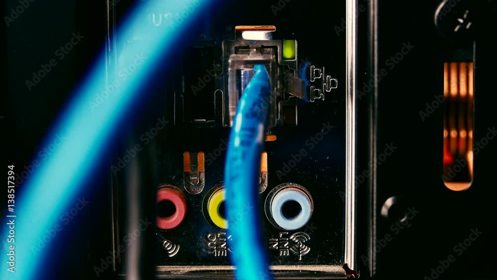 Network Socket / Ethernet Connection / Professional Workstation. Dusty ...