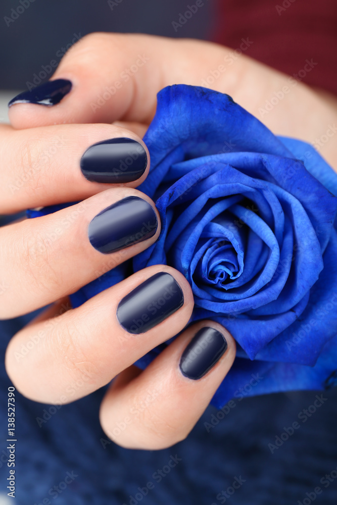 Blue Rose Nail Decals