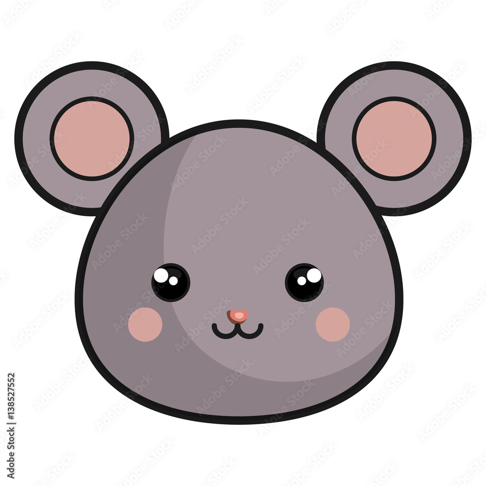 Vettoriale Stock cute mouse kawaii style vector illustration design ...