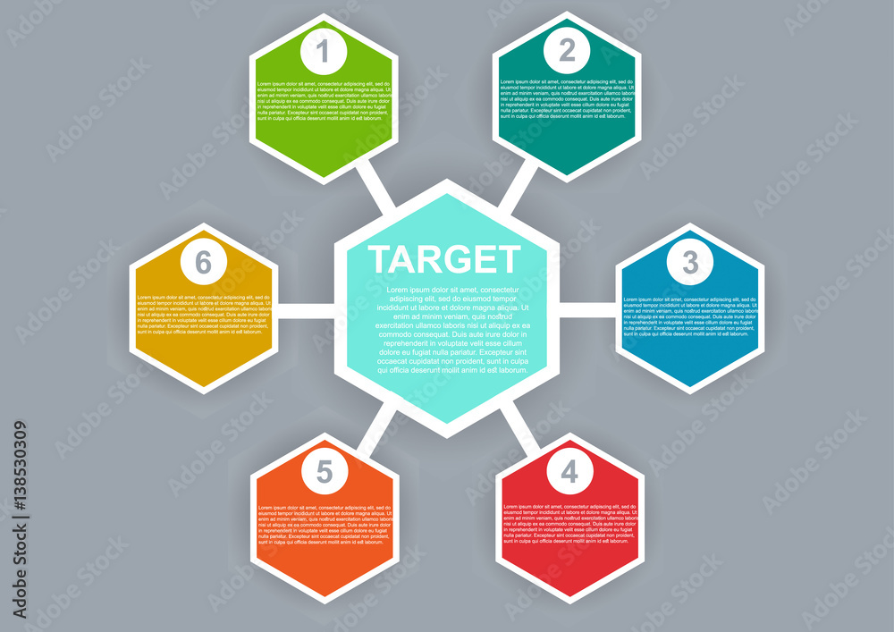 Hexagonal vector chart Stock Vector | Adobe Stock