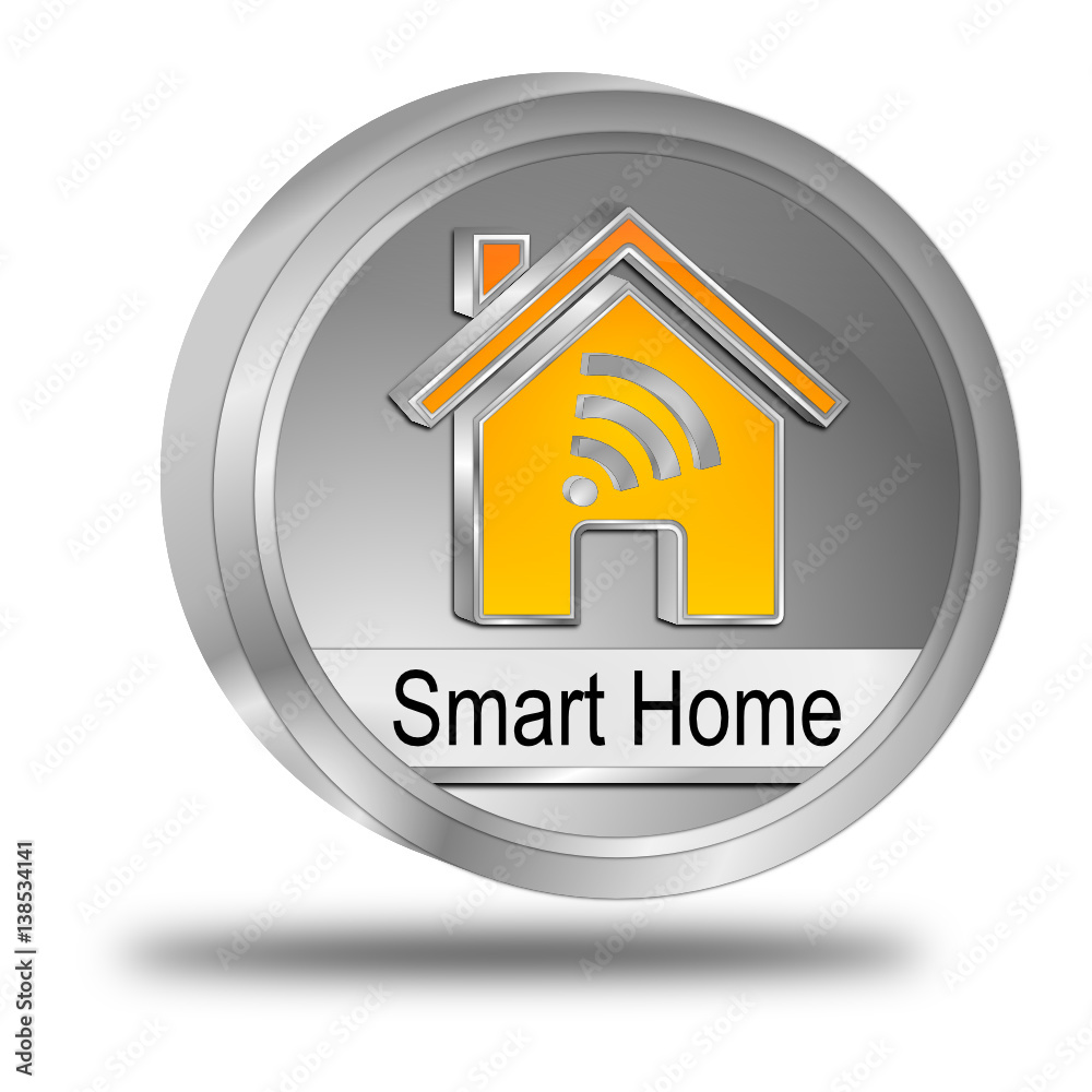 Vetor de Smart Home Button - 3D illustration do Stock | Adobe Stock