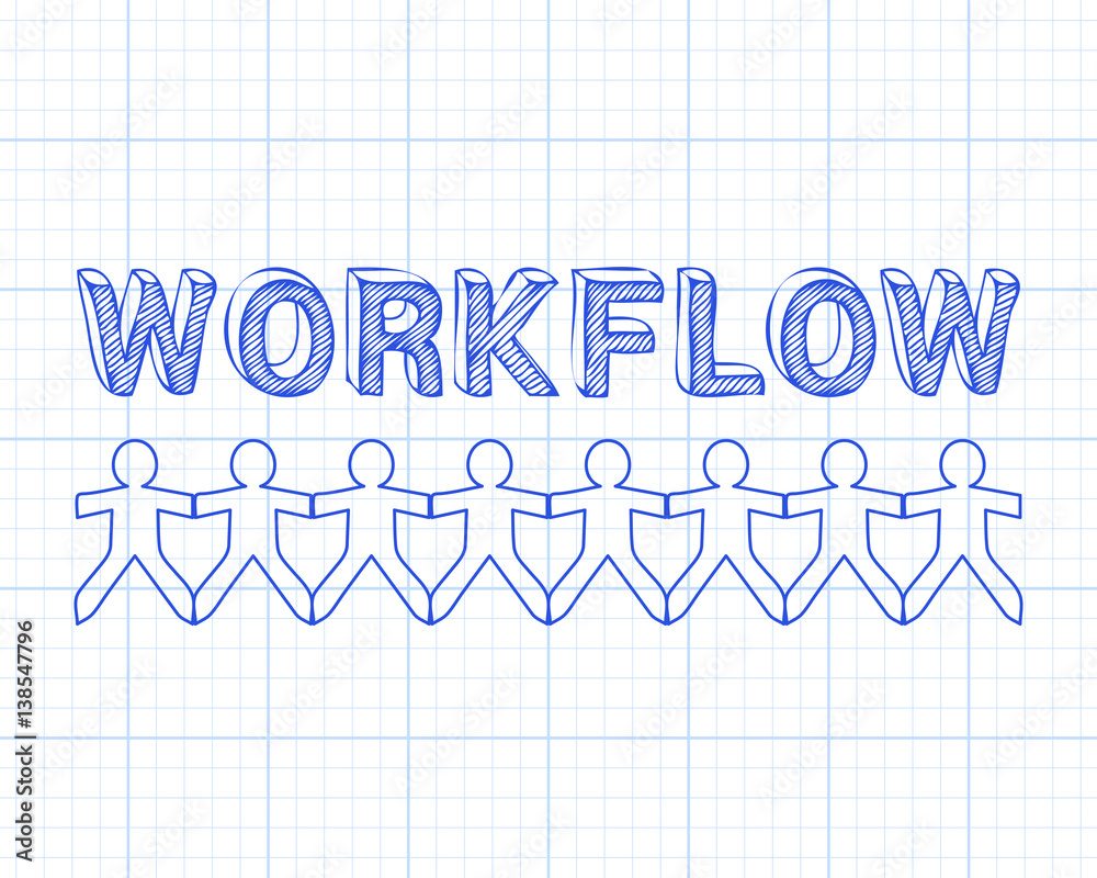 Workflow People Graph Paper Stock Vector | Adobe Stock