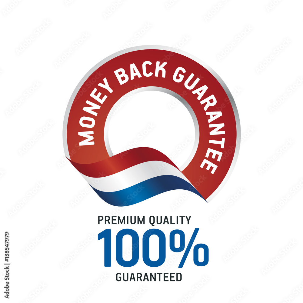 Money Back Guarantee red ribbon label logo icon Stock Vector | Adobe Stock