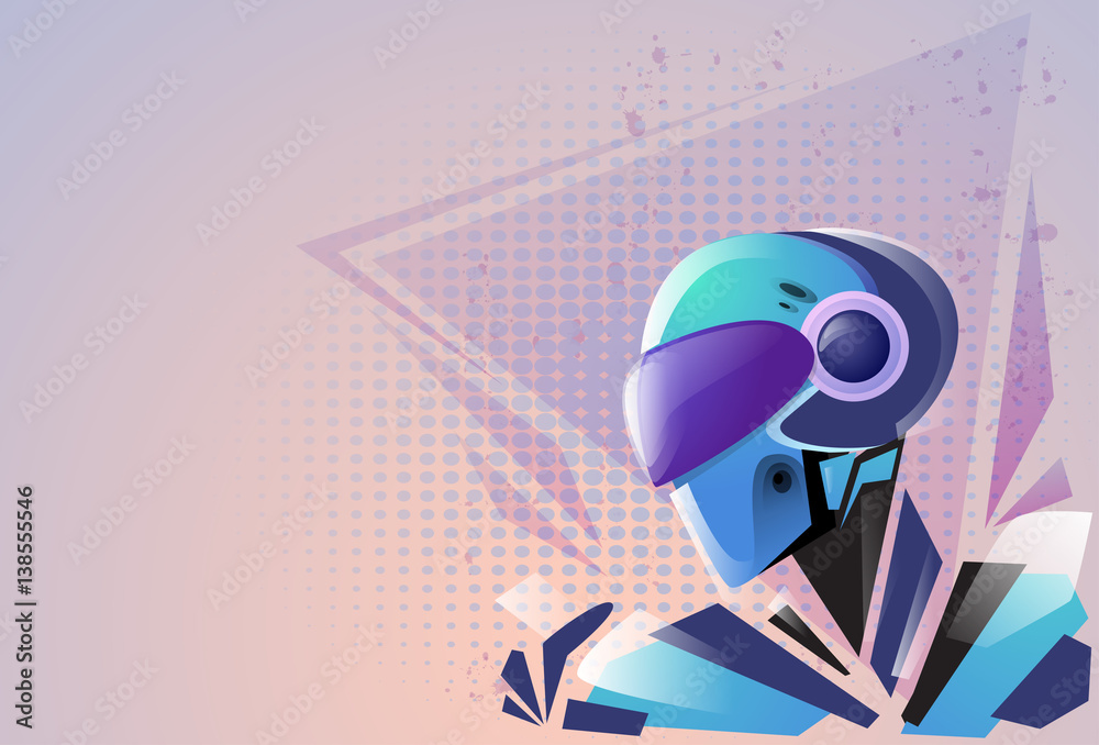 Modern Robot Futuristic Mask Mechanism Technology Vector Illustration ...