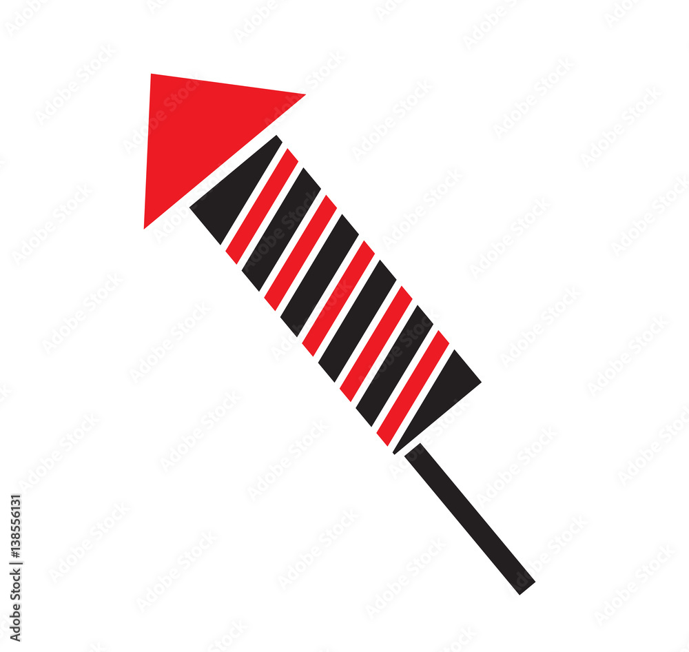 Firework rocket icon vector isolated in white background. Stock Vector ...