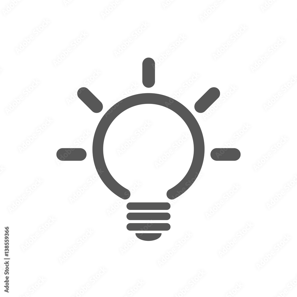Gray light bulb icon. Vector illustration. Stock Vector | Adobe Stock