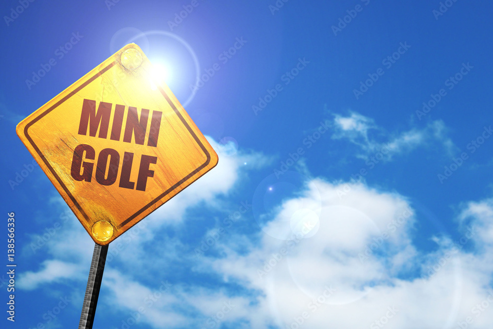 Mini Golf, 3D rendering, traffic sign Stock-Illustration | Adobe Stock