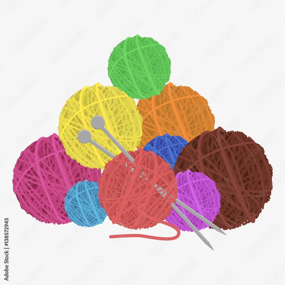 Wool ball vector Stock Vector | Adobe Stock